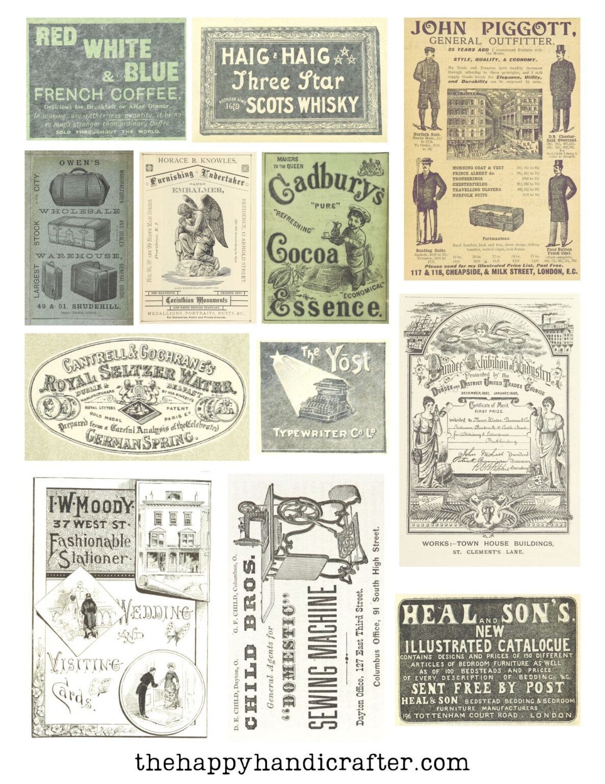 Vintage Advertisements Collage Sheets - TheHappyHandicrafter