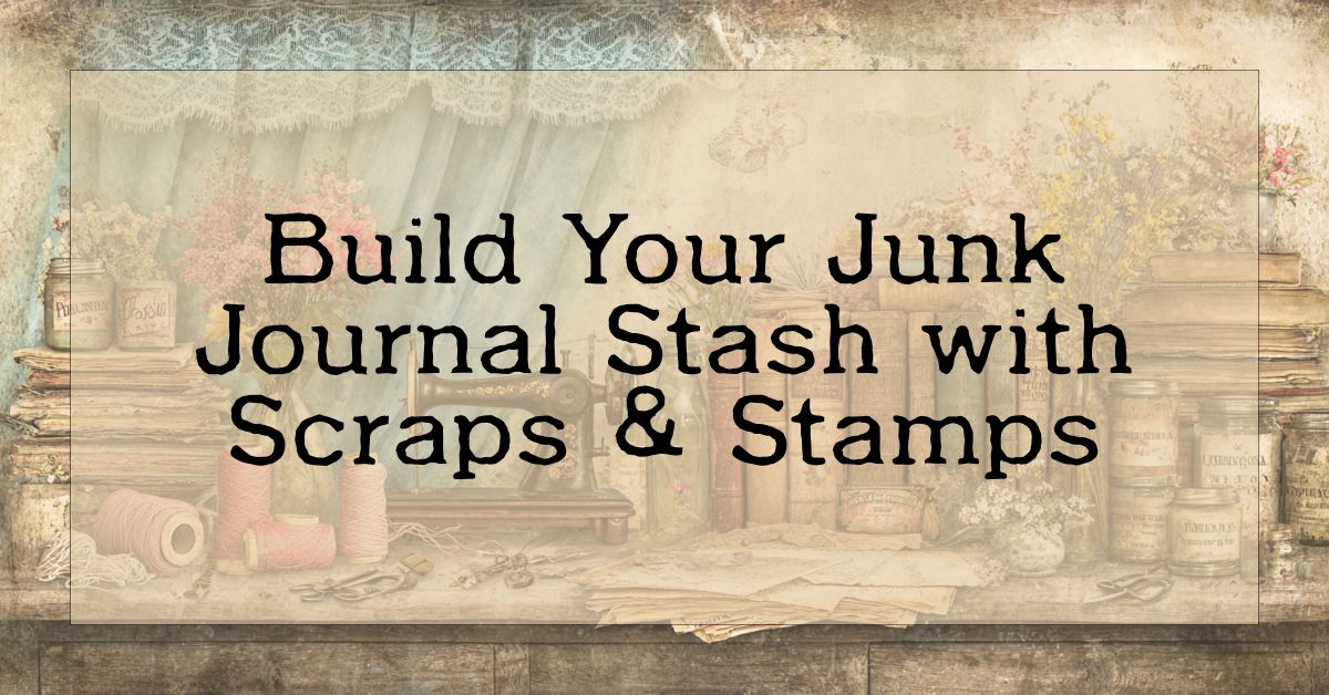 Build Your Junk Journal Stash with Scraps and Stamps - TheHappyHandicrafter